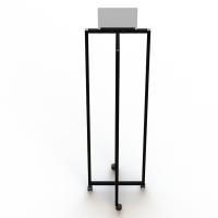 China Square Cushion Folded Metal Floor Display Stands , Iron Display Rack With 4 Caster for sale