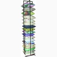 China Square Cushion Folded Metal Floor Display Stands , Iron Display Rack With 4 Caster for sale
