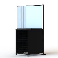 China Knock Down 10Panel Photo Display Stand With Grid Cabinet for sale