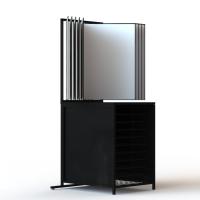 China Knock Down 10Panel Photo Display Stand With Grid Cabinet for sale