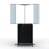 China Knock Down 10Panel Photo Display Stand With Grid Cabinet for sale