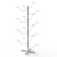 China Chrome Adjustable 20 Hooks Tree Display Stand For Hats Caps Display Rack for sale