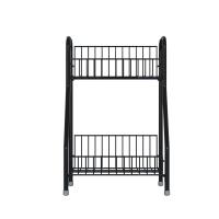 China Kitchen Spice Organizer 2Wire Baskets Home Display Rack For Bottles for sale