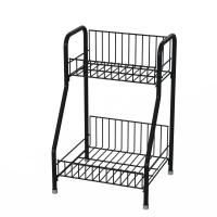 China Kitchen Spice Organizer 2Wire Baskets Home Display Rack For Bottles for sale