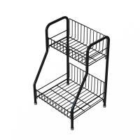 China Kitchen Spice Organizer 2Wire Baskets Home Display Rack For Bottles for sale
