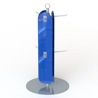 China Customized Gloves Metal Display Rack With 3 Sides Plastic Panel Metal Hooks retail Clothing Display Racks for sale