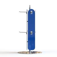 China Customized Gloves Metal Display Rack With 3 Sides Plastic Panel Metal Hooks retail Clothing Display Racks for sale