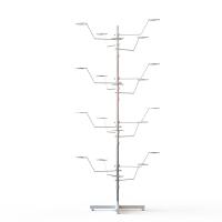 China Chrome Adjustable 20 Hooks Tree Display Stand For Hats Caps Display Rack for sale