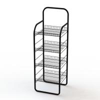 China Four Wire Baskets Floor Grocery Display Stands Multi Tiers Convenience Store Display Racks for sale