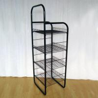 China Four Wire Baskets Floor Grocery Display Stands Multi Tiers Convenience Store Display Racks for sale