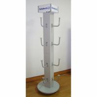 China Four Sides Motorcycle Helmet Display Rack With Metal Hooks 16 Crash Helmet Display Stand for sale