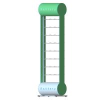China Tubular Sturdy Battery Display Rack With Double Sides Metal Pegs for sale
