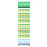 China Tubular Sturdy Battery Display Rack With Double Sides Metal Pegs for sale