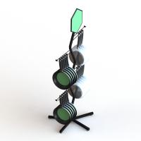 China 5Legs Base Pans Tree Metal Floor Display Stands Knock Down for sale