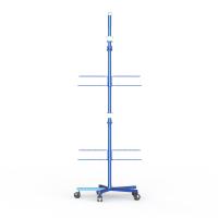 China Knock Down Construction Metal Floor Rack With Hook Hanging Pans for sale