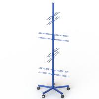 China Knock Down Construction Metal Floor Rack With Hook Hanging Pans for sale