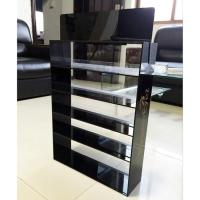 China 5 Layers Black Acrylic Shelves Branded Display Stands On Table Top for sale