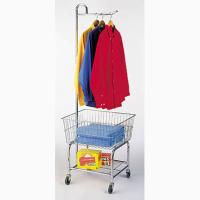 China Laundry Trolley Hotel Display Stand With Wire Basket Dolly Chrome for sale