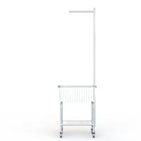 China Laundry Trolley Hotel Display Stand With Wire Basket Dolly Chrome for sale