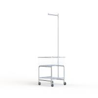 China Laundry Trolley Hotel Display Stand With Wire Basket Dolly Chrome for sale