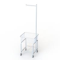 China Laundry Trolley Hotel Display Stand With Wire Basket Dolly Chrome for sale
