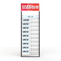 China KD Construction A3 Papers Black Metal Display Rack With Wire Shelves for sale