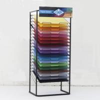 China KD Construction A3 Papers Black Metal Display Rack With Wire Shelves for sale