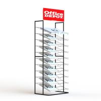 China KD Construction A3 Papers Black Metal Display Rack With Wire Shelves for sale