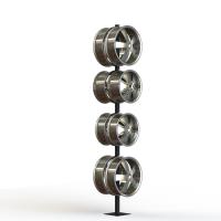 China 8 Wheels Black 2 Sides Hooks Metal Display Rack For Wheel Hubs for sale