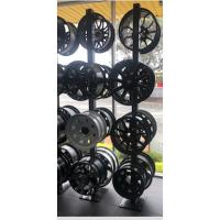 China 8 Wheels Black 2 Sides Hooks Metal Display Rack For Wheel Hubs for sale