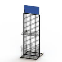 China Double Sides Hooks Metal Wire Display Racks With Shelves KD Construction for sale