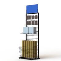 China Double Sides Hooks Metal Wire Display Racks With Shelves KD Construction for sale