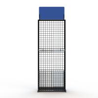 China Double Sides Hooks Metal Wire Display Racks With Shelves KD Construction for sale