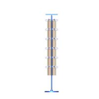 China 6 Sides Metal Floor Display Stands 36 Hooks KD Construction for sale