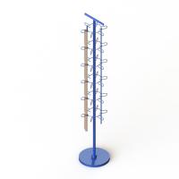 China 6 Sides Metal Floor Display Stands 36 Hooks KD Construction for sale