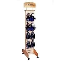 China Sport Gloves Mitten Wooden Display Rack 2 Sides With Hooks for sale