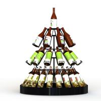 China 30 Bottles Christmas Tree Shaped Wine Rack , 3 Layers Wine Bottle Christmas Tree Stand for sale
