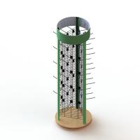 China Iron Tubular 3 Sides Grid Wall Metal Spinner Display Racks With Wire Hooks for sale