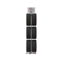 China Automobile Cover Tyre 6 Rubber Tires Metal Display Rack Kd Base for sale