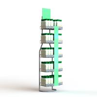 China Soft Drinks Metal Display Stands With 4 Layers And 2 Sides for sale
