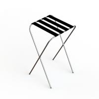 China Chrome Foldable Hotel Display Stand With 4 Black Nylon Webbing for sale