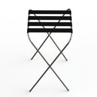 China Chrome Foldable Hotel Display Stand With 4 Black Nylon Webbing for sale