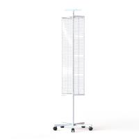 China 60 Hooks Gridwall Metal Floor Display Stands 6 Sides Grid Panel Spinner for sale