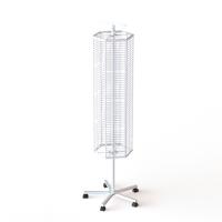 China 60 Hooks Gridwall Metal Floor Display Stands 6 Sides Grid Panel Spinner for sale