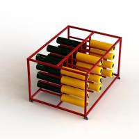 China Vinyl Rolling Metal Table Stand With Double Sides Knocked Down for sale
