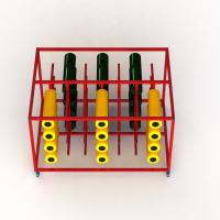 China Vinyl Rolling Metal Table Stand With Double Sides Knocked Down for sale