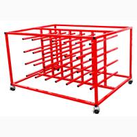 China Vinyl Rolling Metal Table Stand With Double Sides Knocked Down for sale