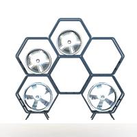 China Metal Tube Frame Tyre Storage Rack Combined Hexagon Shape for sale