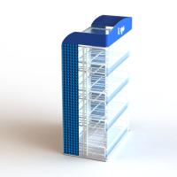 China 4 Layers Metal Table Top Display Stands With Back Open Door for sale