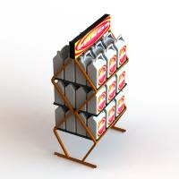 China Engine Oil Zigzag Shelf Grocery Store Display Racks Tubular Frame for sale